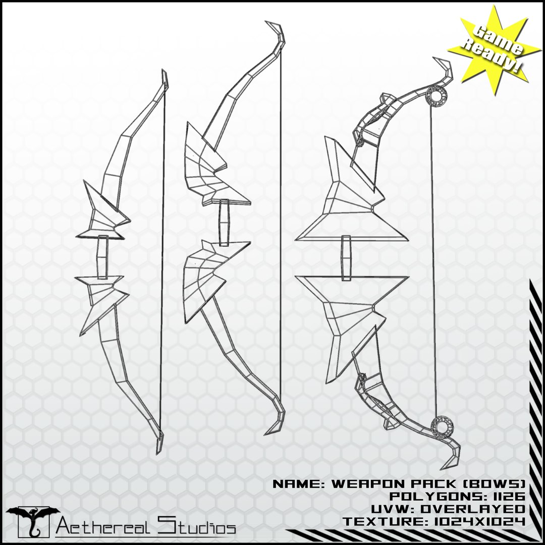 3d Bows Fantasy Weapon Pack