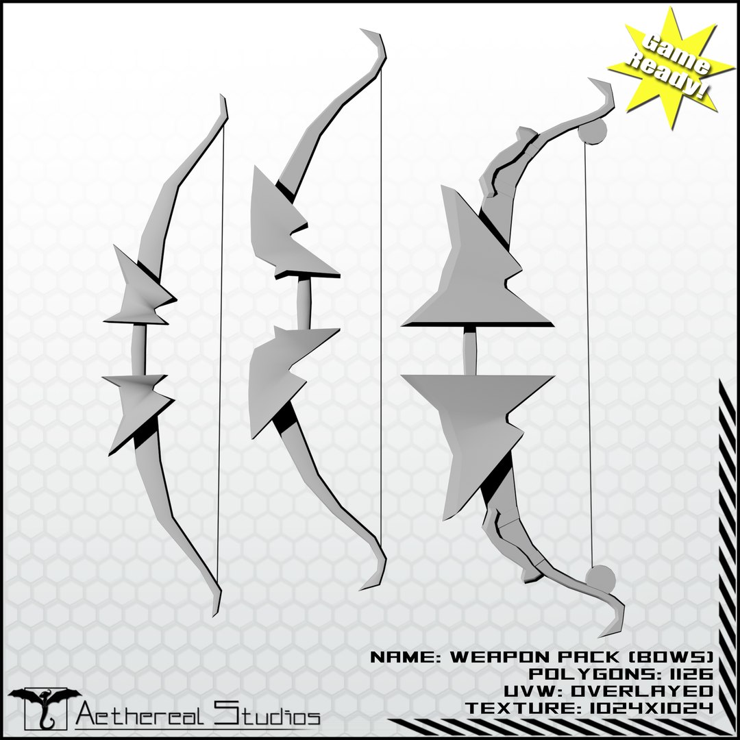 3d Bows Fantasy Weapon Pack