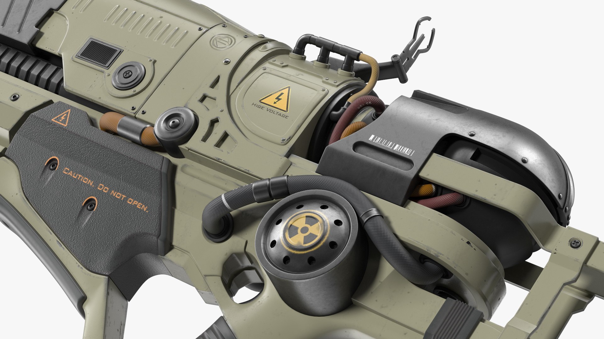 3D Futuristic Rifle With Bayonet Green - TurboSquid 2210658