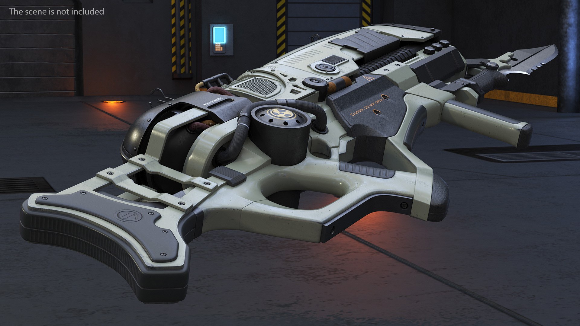 3D Futuristic Rifle With Bayonet Green - TurboSquid 2210658