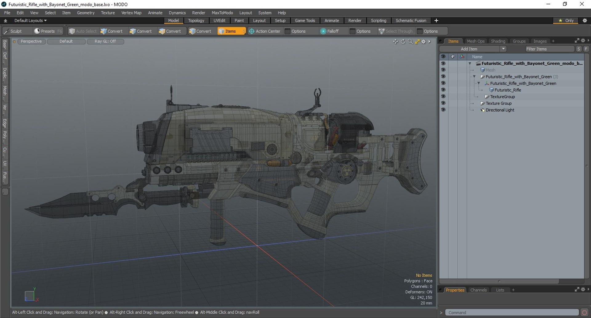 3D Futuristic Rifle With Bayonet Green - TurboSquid 2210658