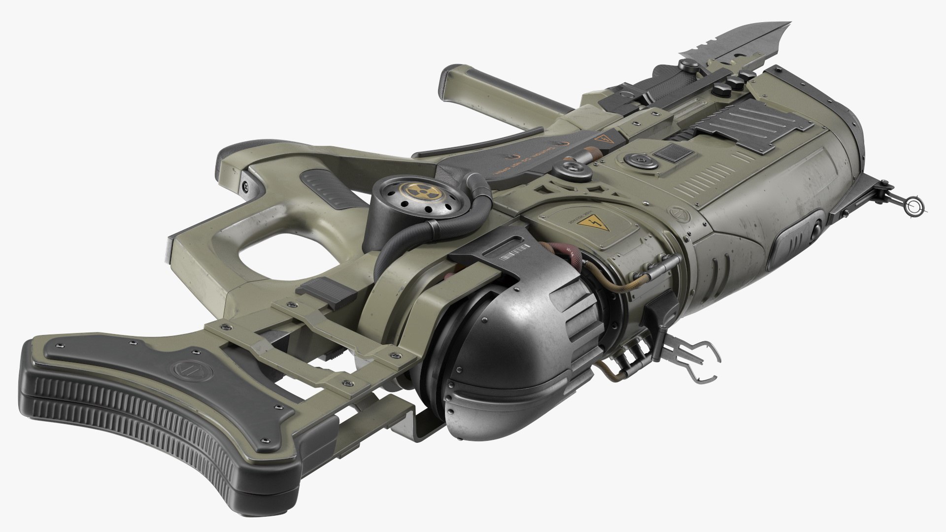 3D Futuristic Rifle With Bayonet Green - TurboSquid 2210658