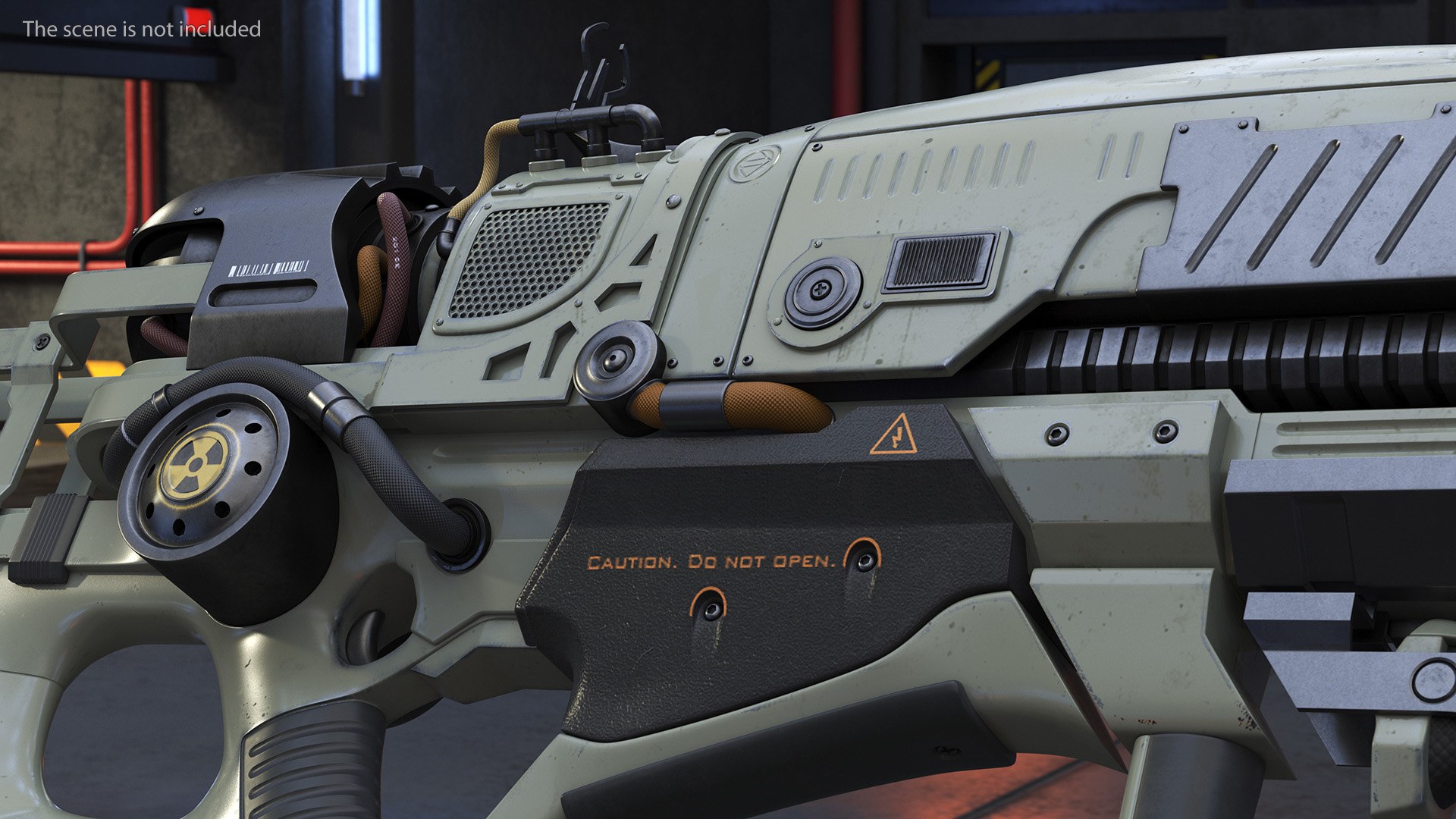 3D Futuristic Rifle With Bayonet Green - TurboSquid 2210658