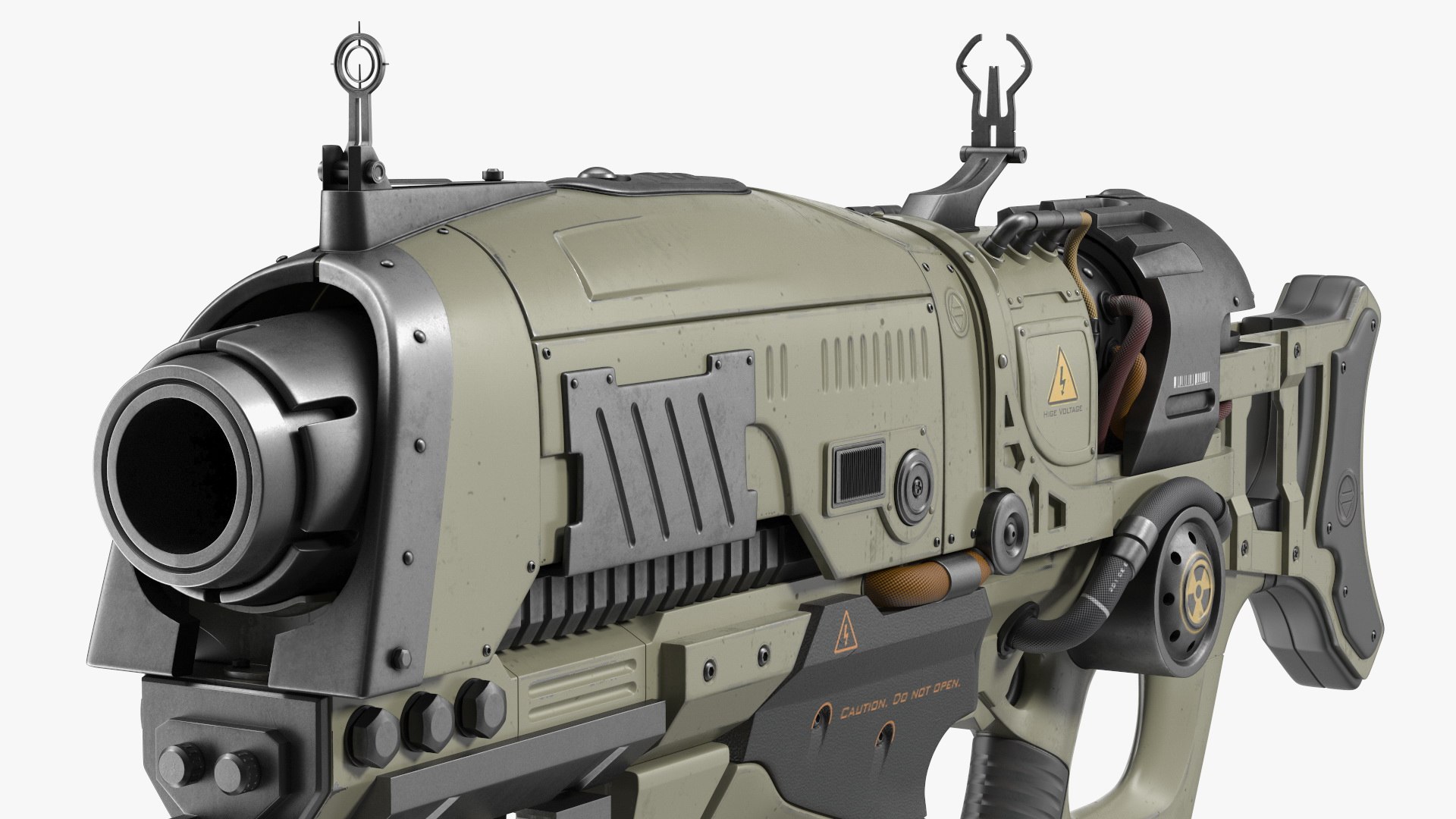 3D Futuristic Rifle With Bayonet Green - TurboSquid 2210658