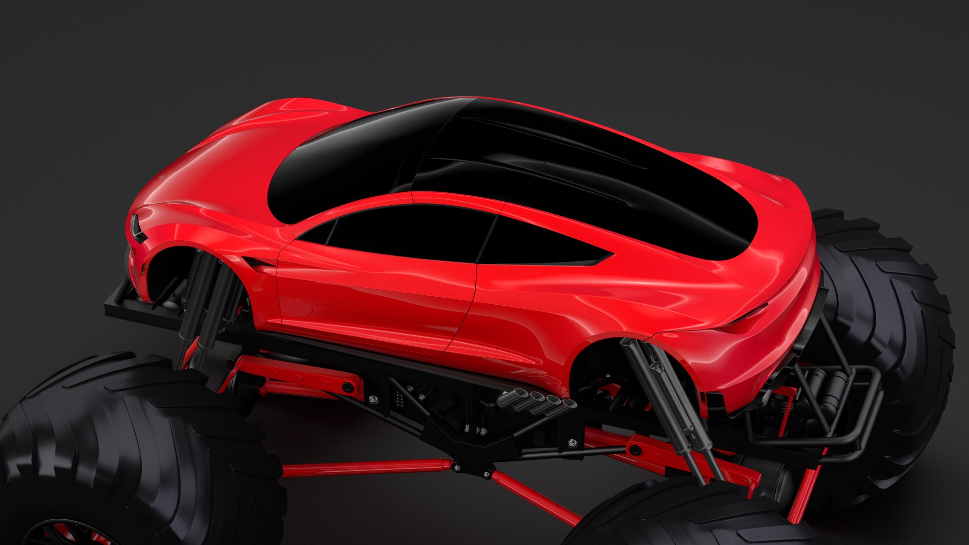 3D Monster Truck Tesla Roadster Model - TurboSquid 1293083