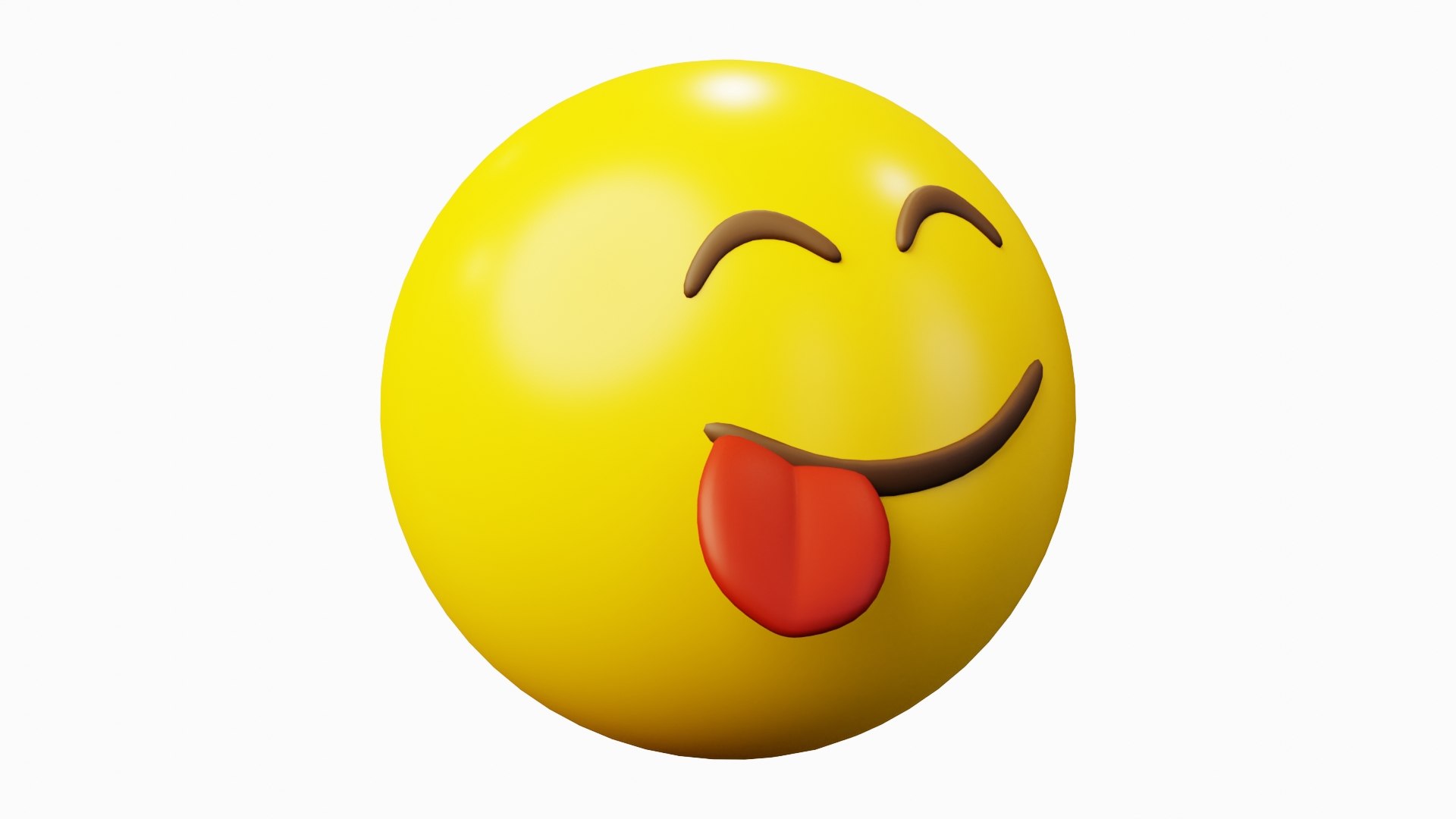 3D Yummy Face Emoticon Emoji or Smiley - TurboSquid 2112937
