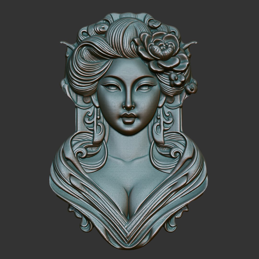 Geisha Basrelief 07 240731 Model - TurboSquid 2380458