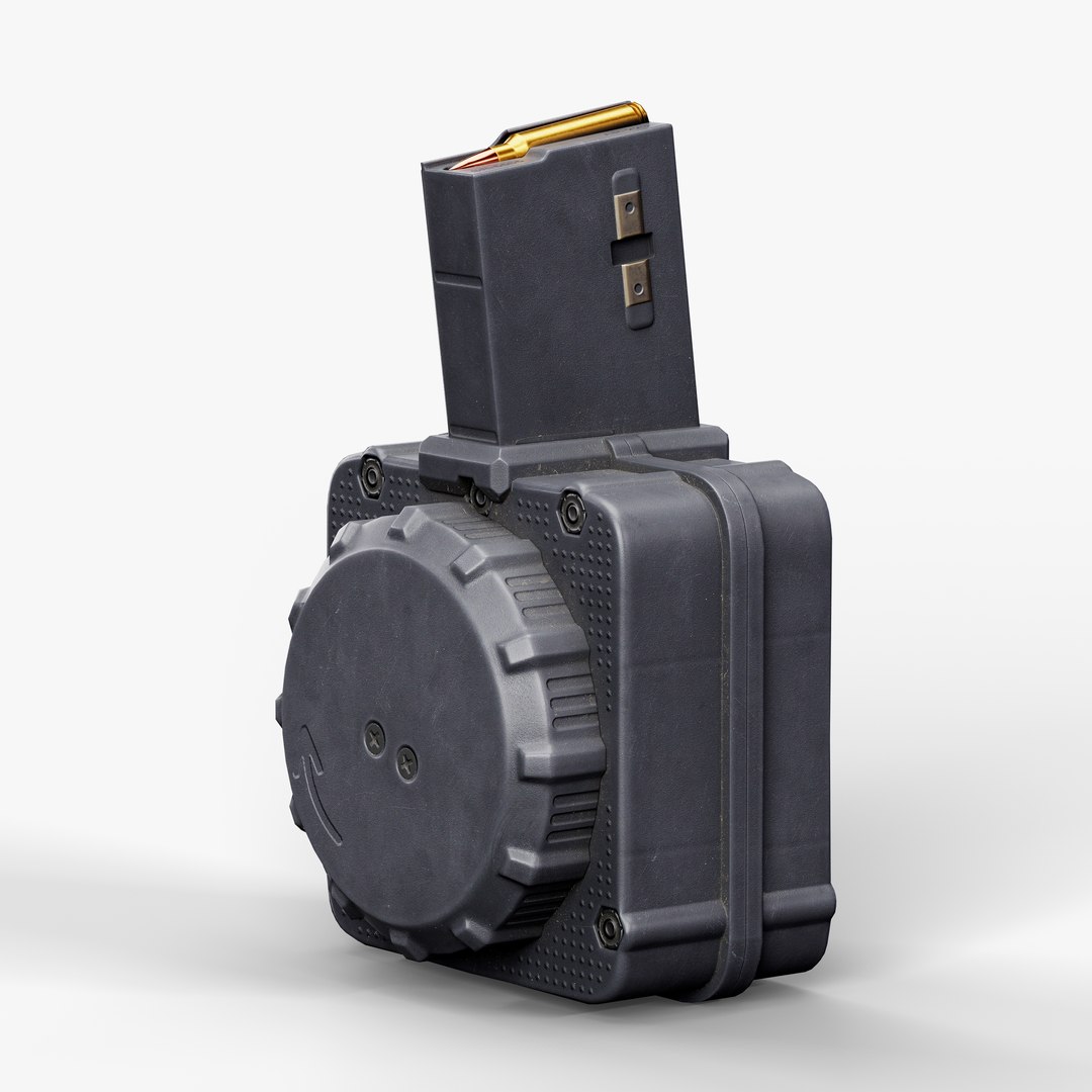 3D AR15 BOX Drum Magazine Model - TurboSquid 2295221
