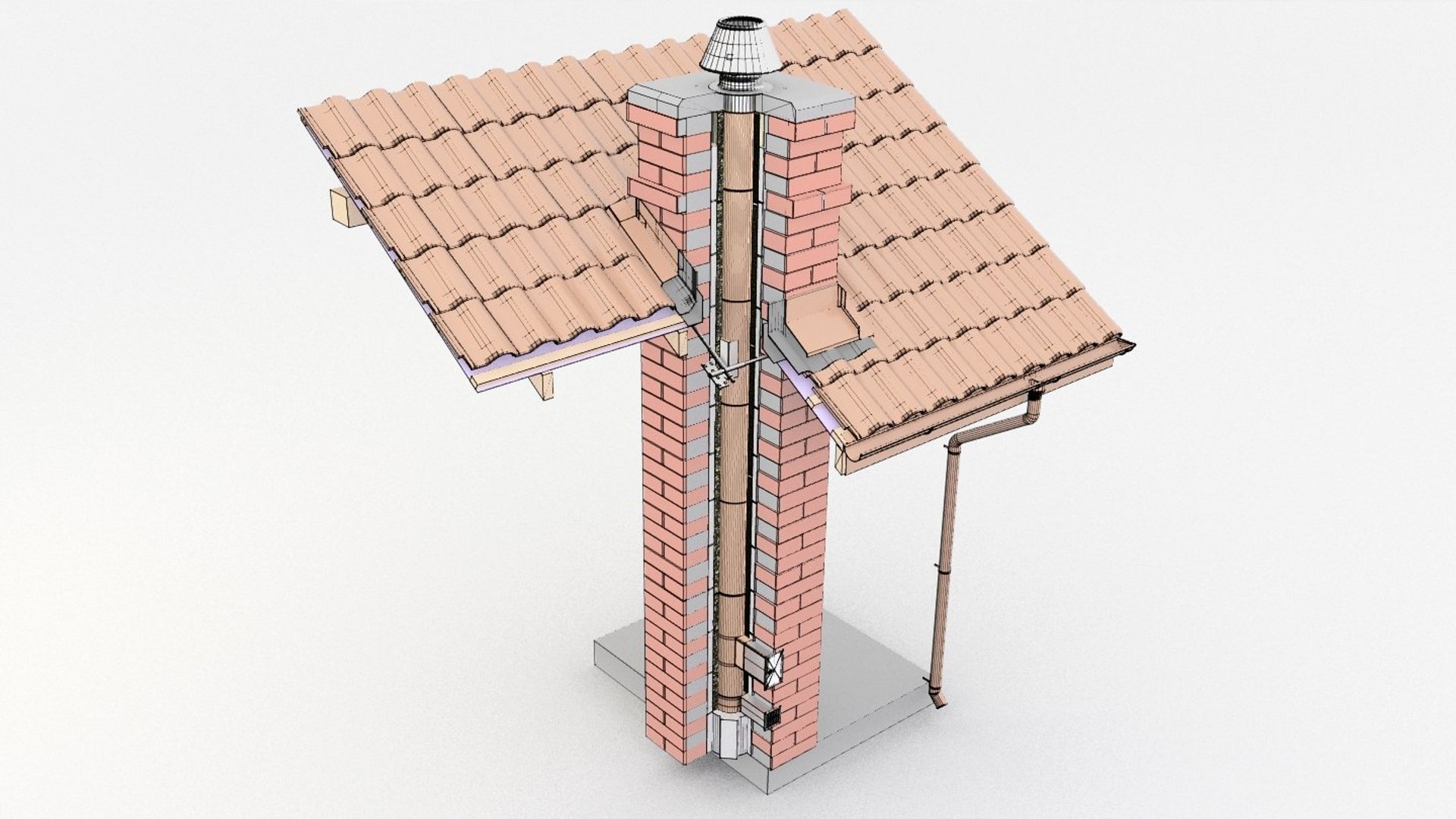3D Model Chimney Block Brick - TurboSquid 1529215