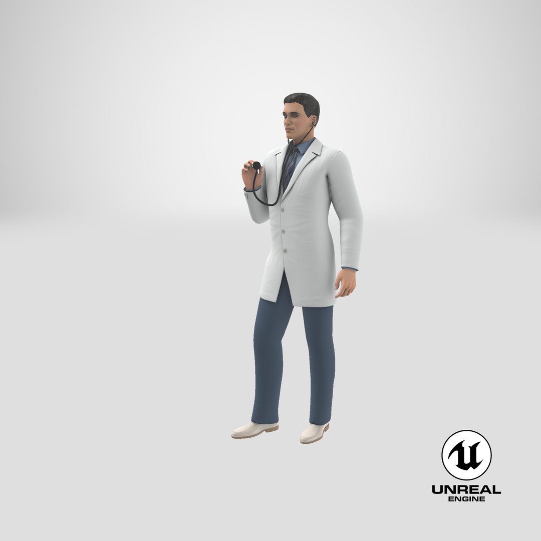 Male doctor standing pose model - TurboSquid 1518246