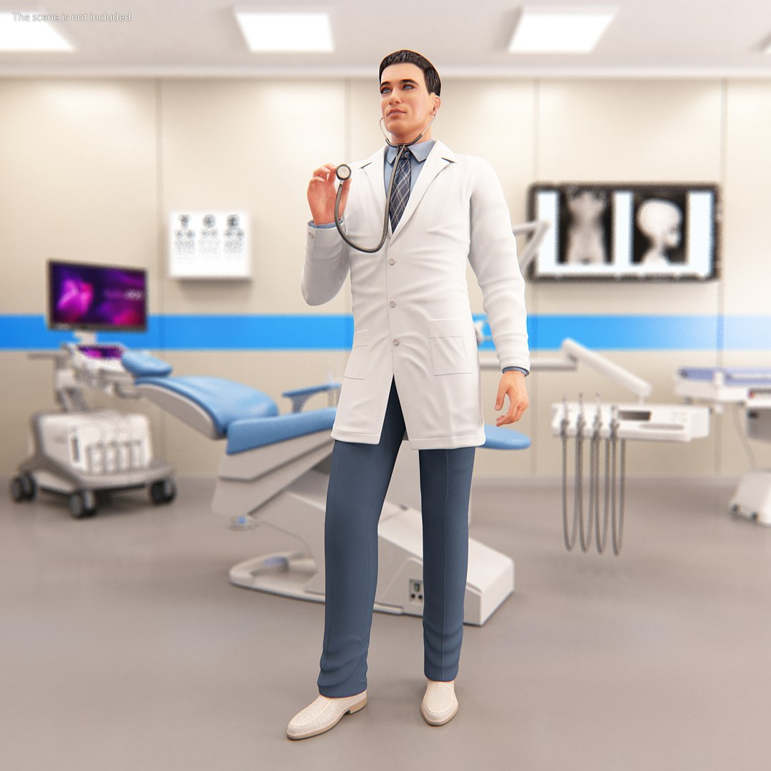 Male Doctor Standing Pose Model - TurboSquid 1518246