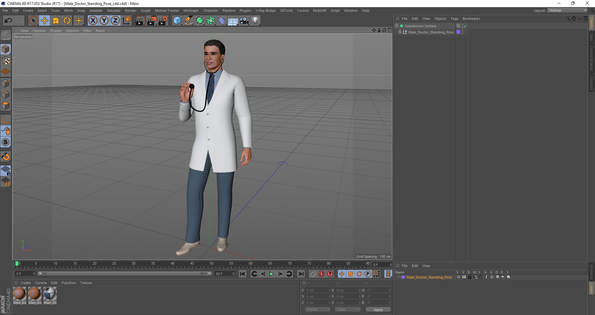 Male doctor standing pose model - TurboSquid 1518246