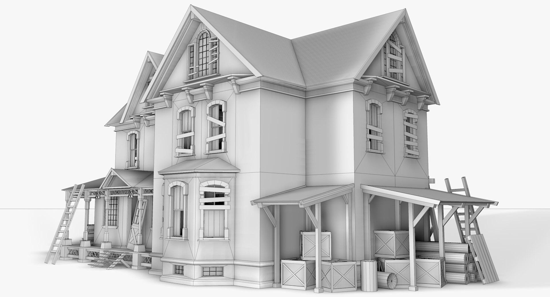 3D Old House Interior Model - TurboSquid 1233671