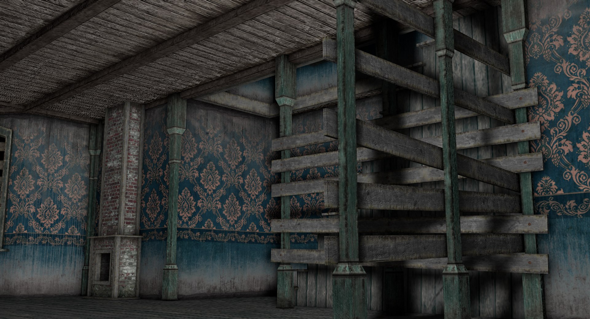 3D Old House Interior Model - TurboSquid 1233671