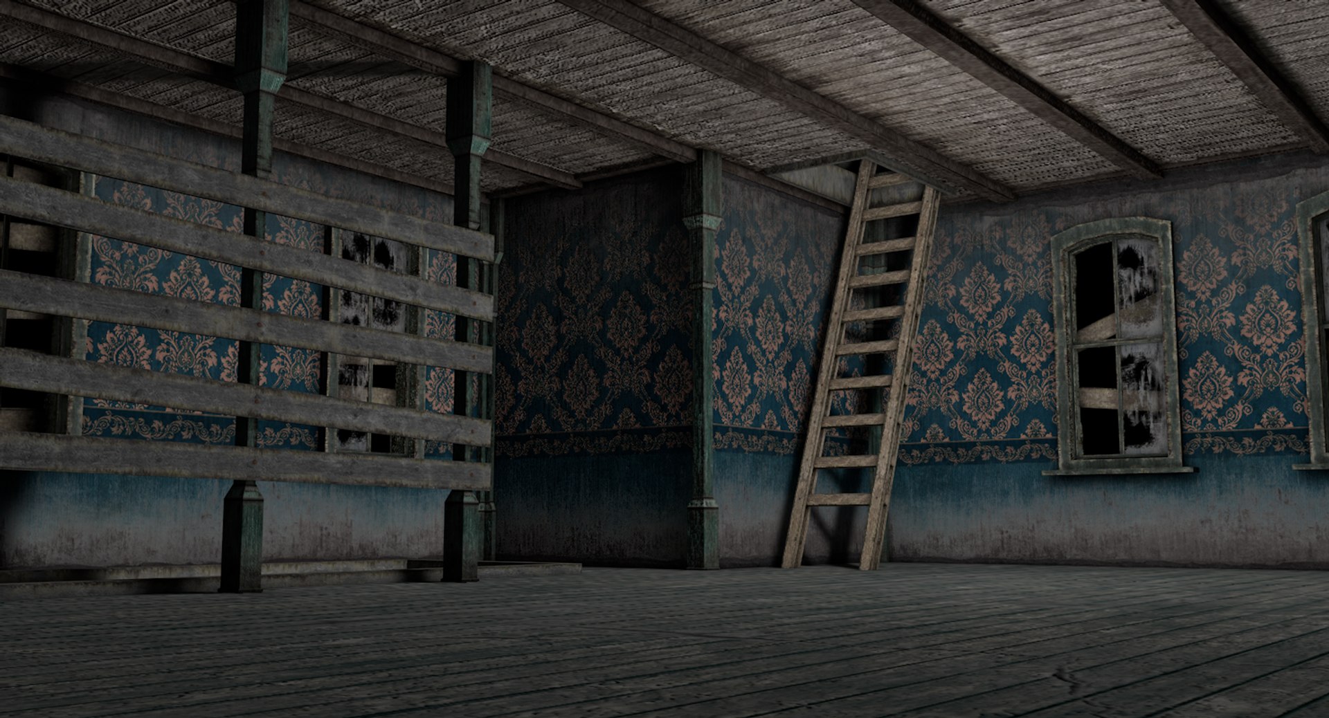 3D Old House Interior Model - TurboSquid 1233671