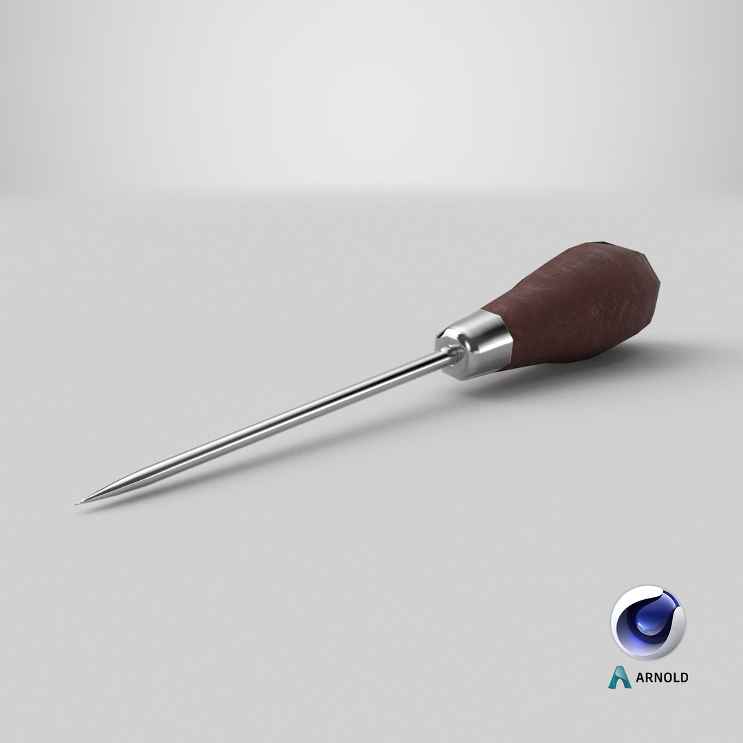 3D Scratch Awl Tool With Hardwood Handle Model - TurboSquid 2161320