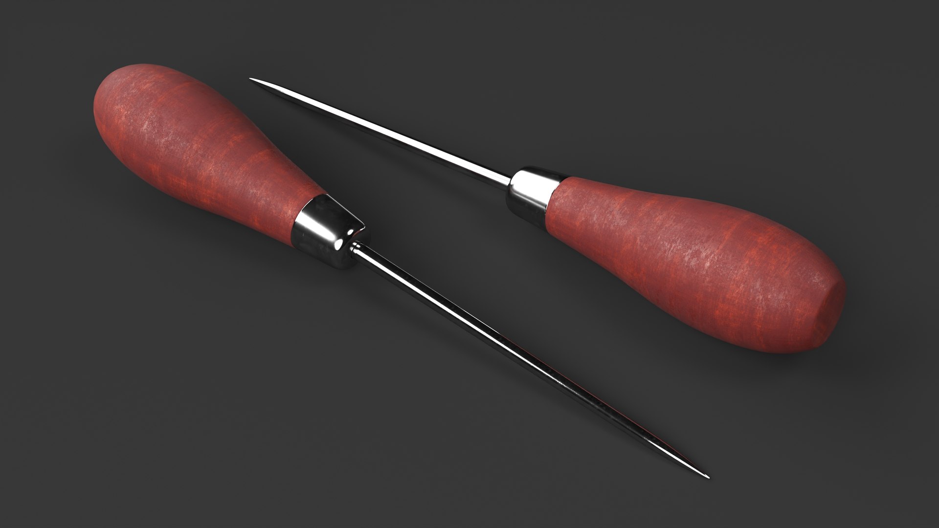 3D Scratch Awl Tool With Hardwood Handle Model - TurboSquid 2161320