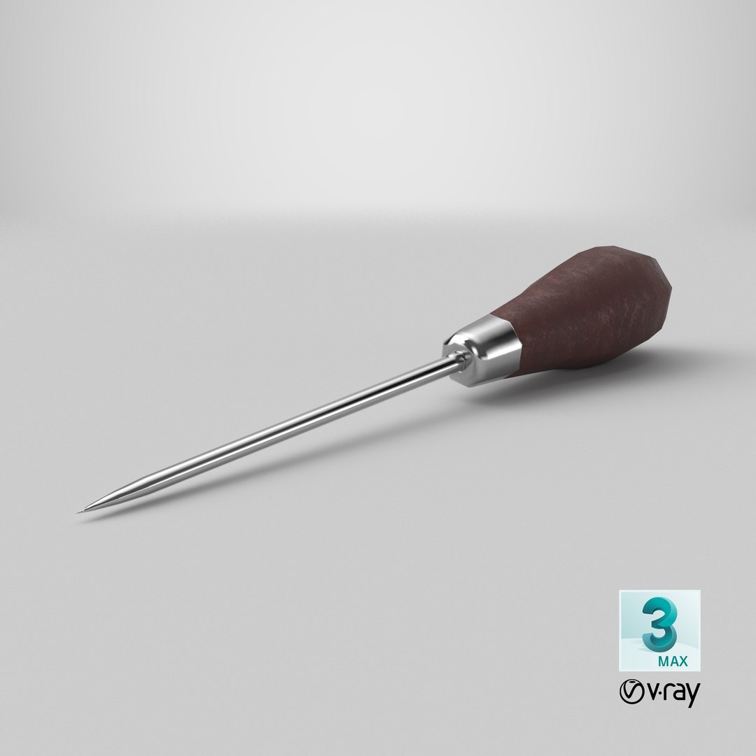 3D Scratch Awl Tool With Hardwood Handle Model - TurboSquid 2161320