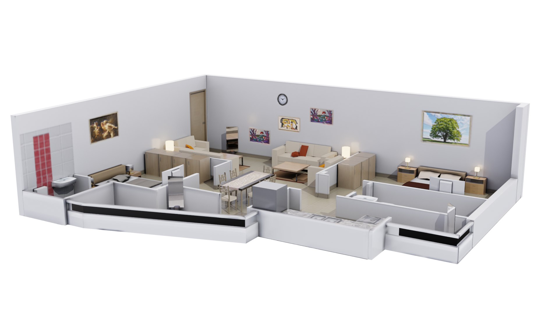 3D Model Miniature House Plan - TurboSquid 2251122