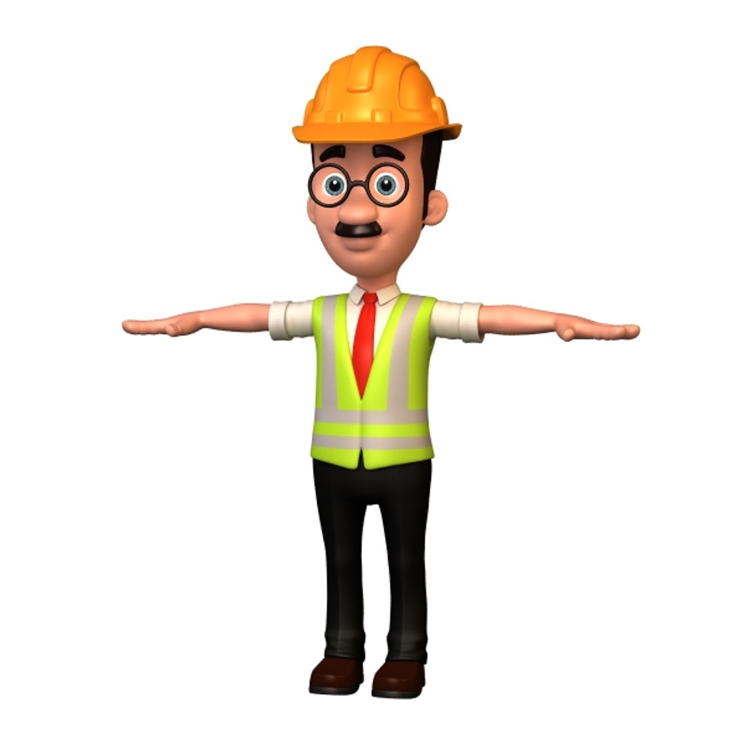 3D Cartoon Engineer - TurboSquid 1207705