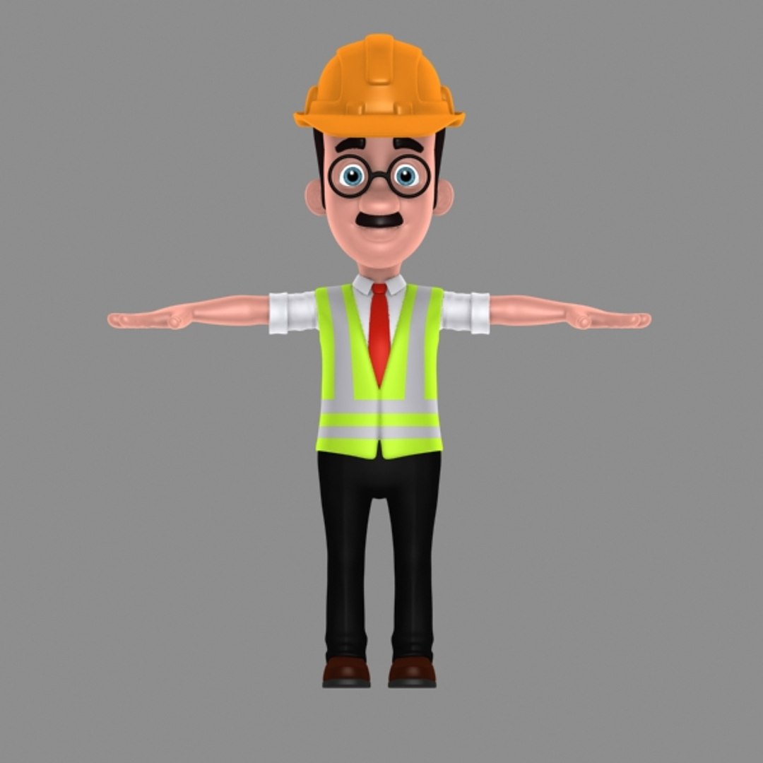 3D Cartoon Engineer - TurboSquid 1207705