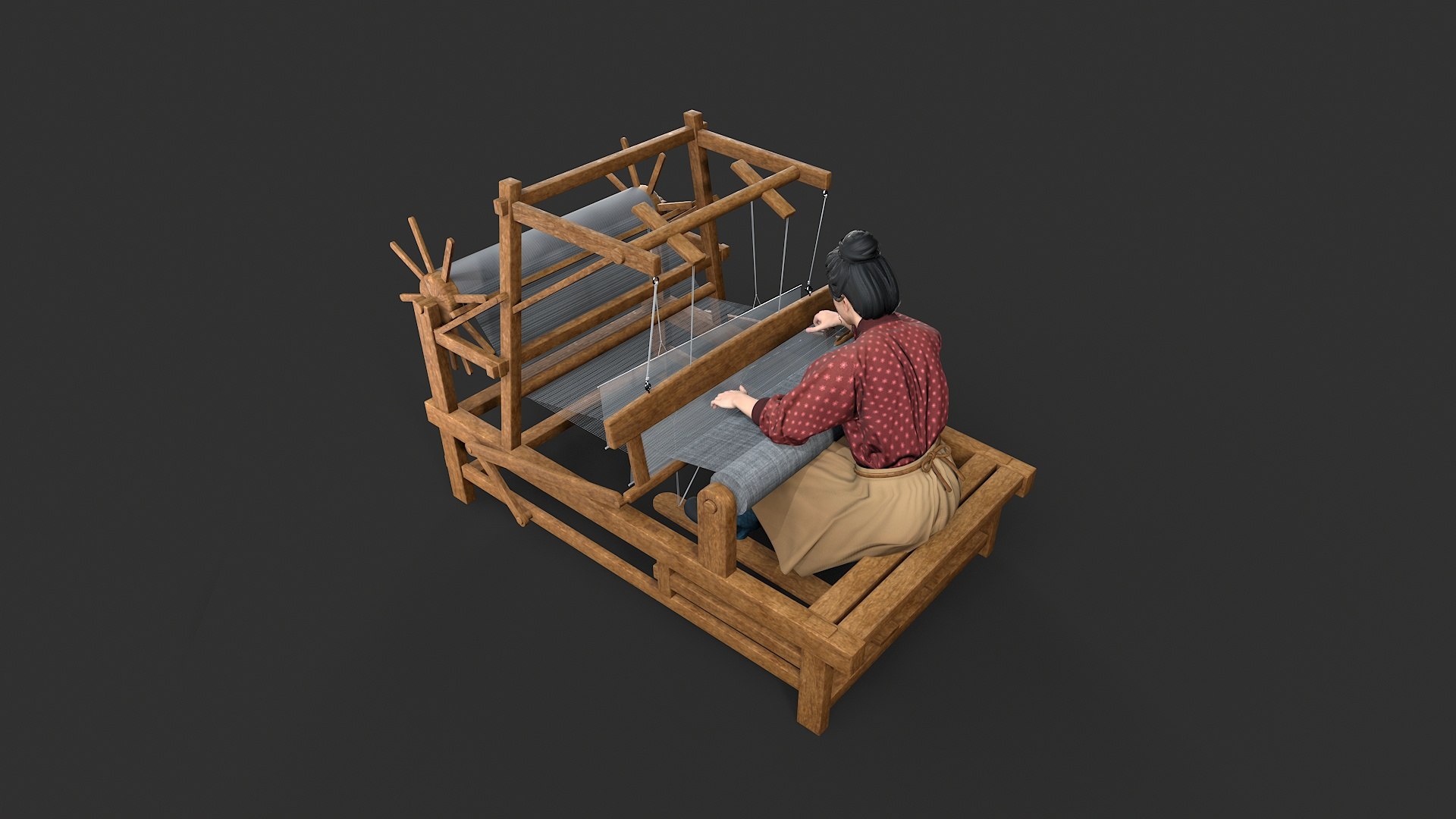 3D Ancient Chinese Textile Worker - TurboSquid 2400341