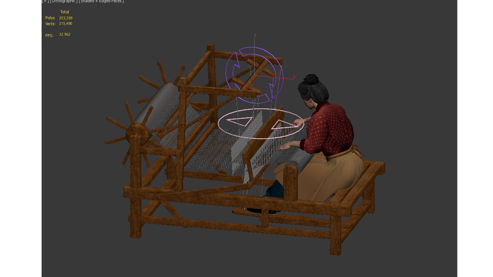 3D Ancient Chinese Textile Worker - TurboSquid 2400341