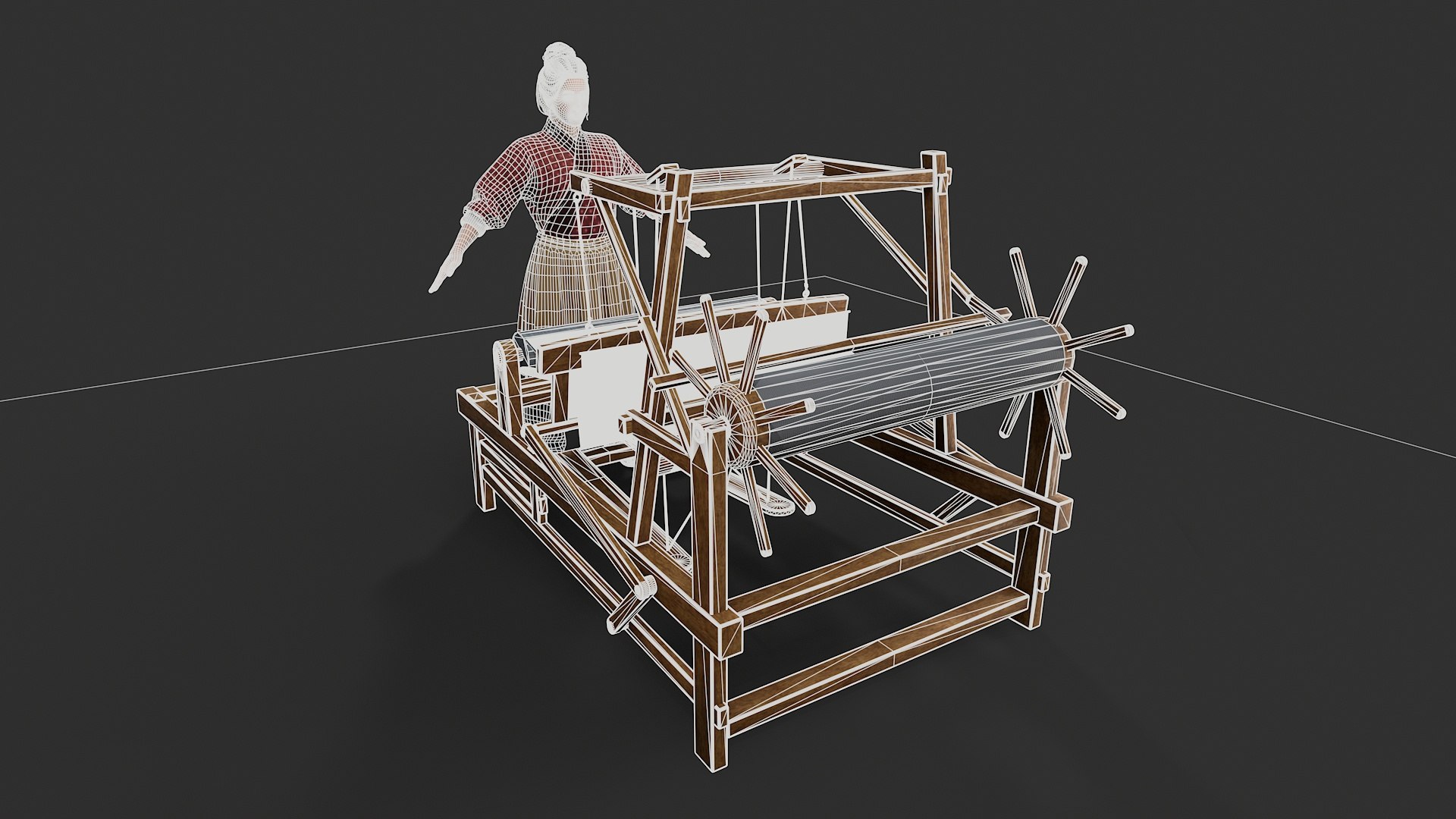 3D Ancient Chinese Textile Worker - TurboSquid 2400341