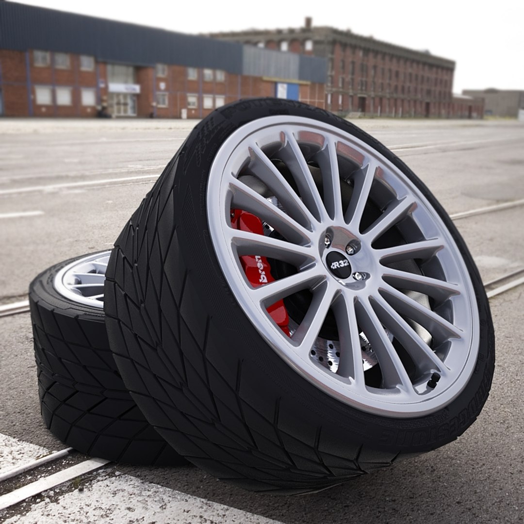 3d volkswagen r32 wheel tire