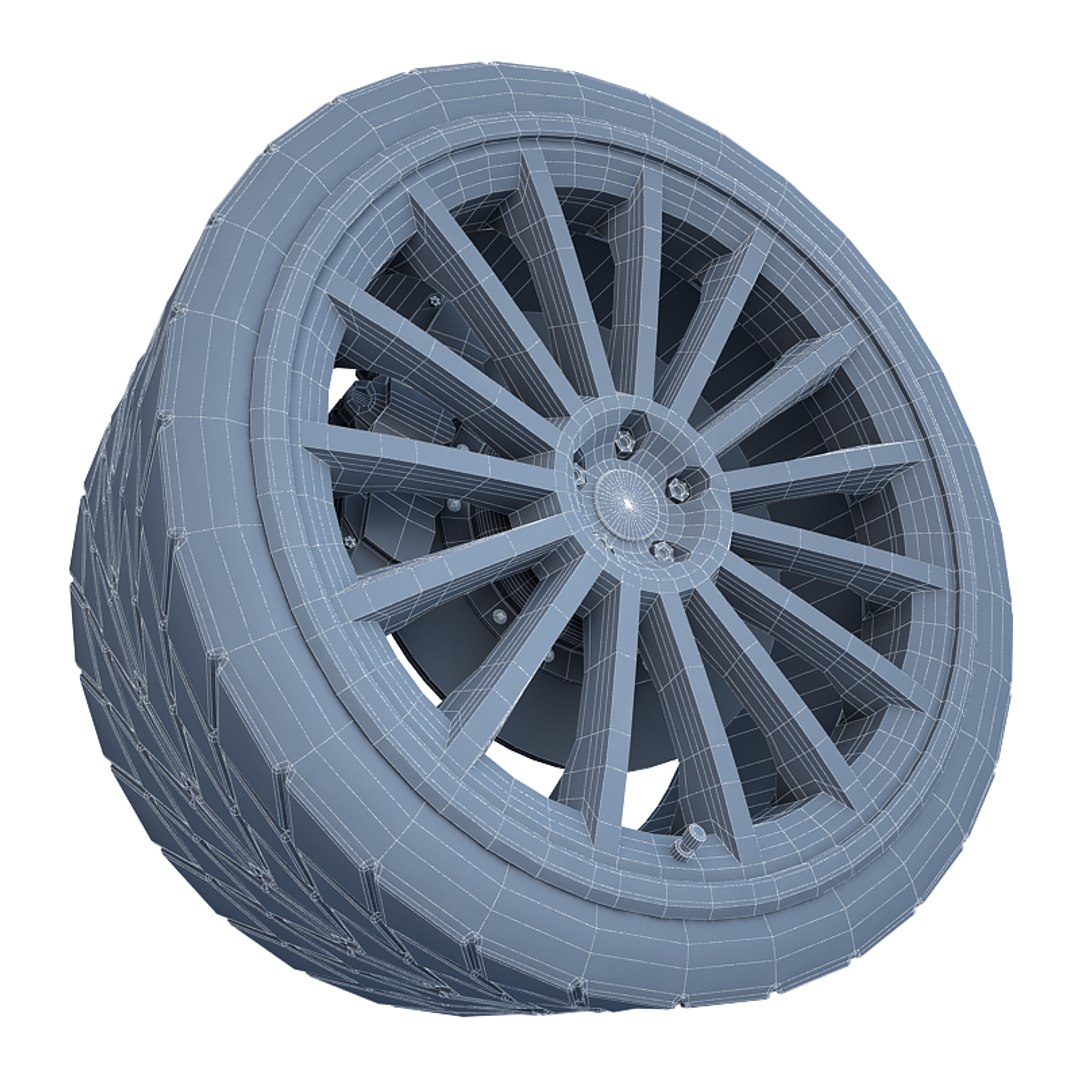3d volkswagen r32 wheel tire
