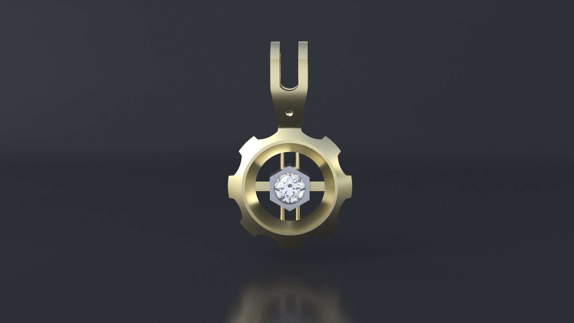 3D Model Clockkwork Pendant With Gem For CNC Or 3D Print Model ...