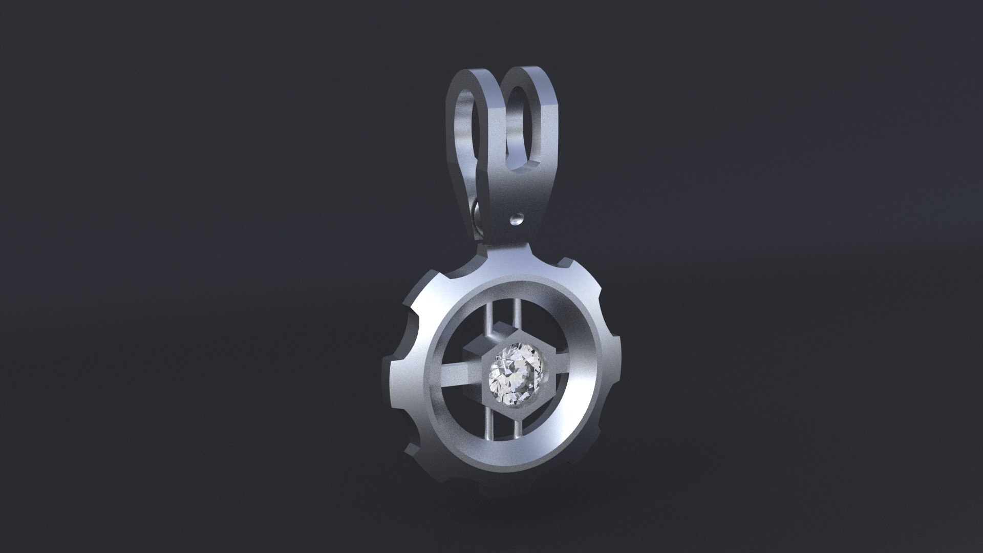 3D Model Clockkwork Pendant With Gem For CNC Or 3D Print Model ...