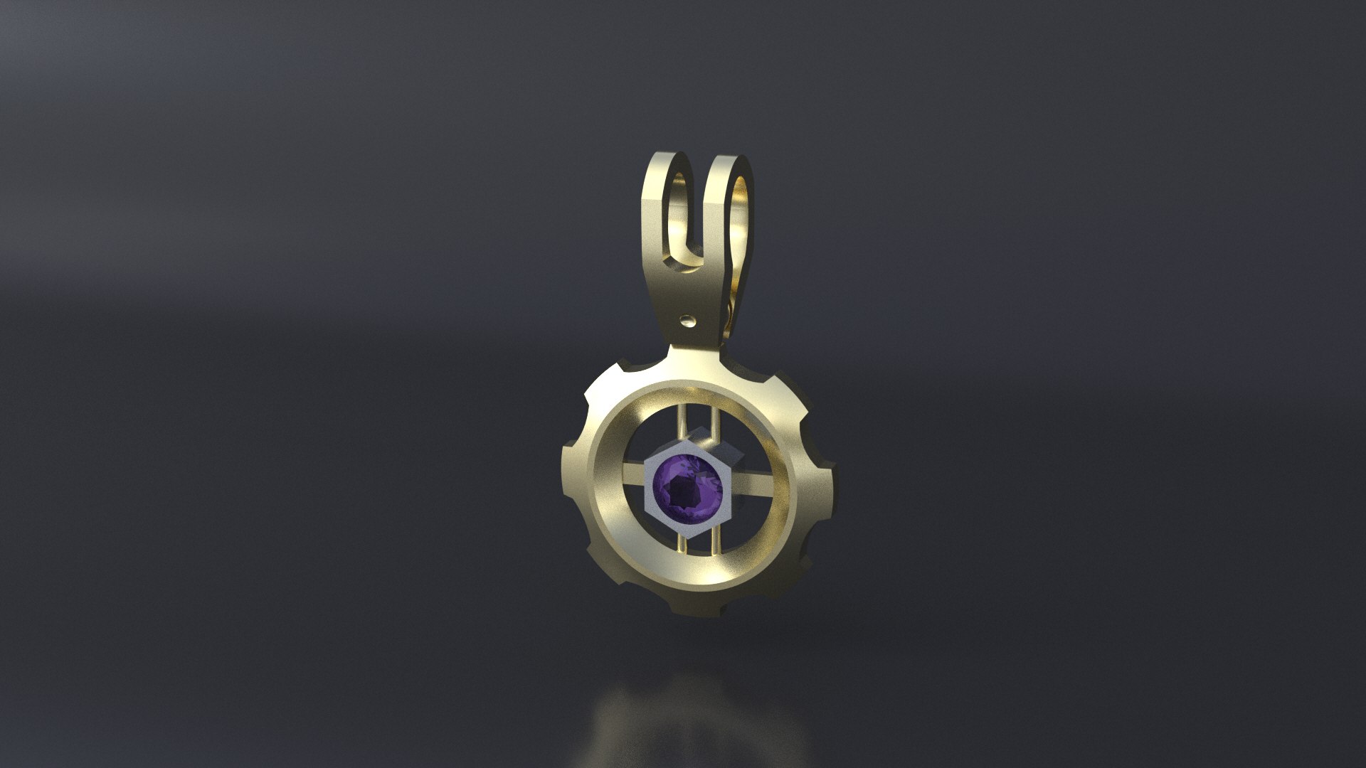 3D Model Clockkwork Pendant With Gem For CNC Or 3D Print Model ...