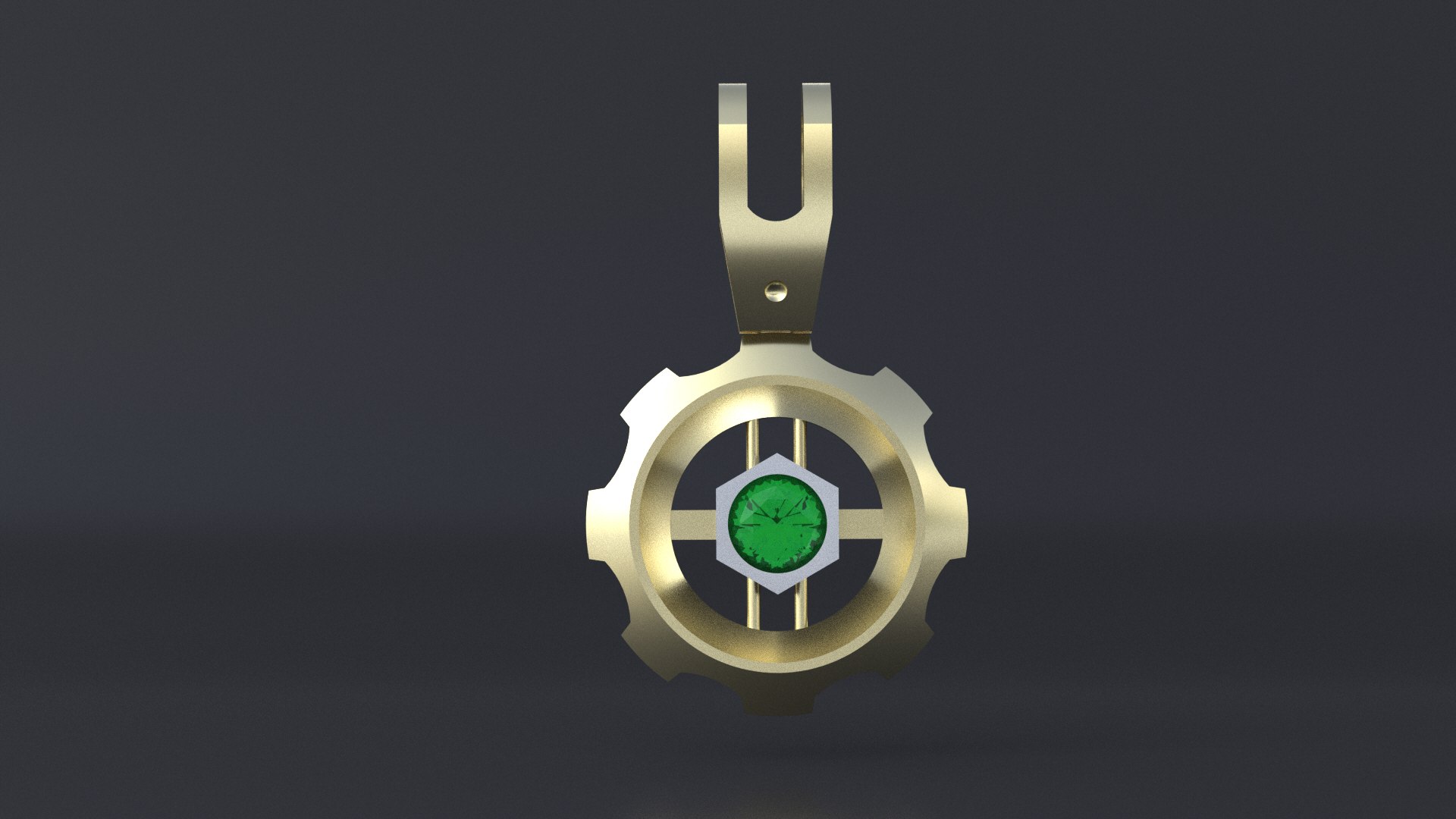 3D Model Clockkwork Pendant With Gem For CNC Or 3D Print Model ...