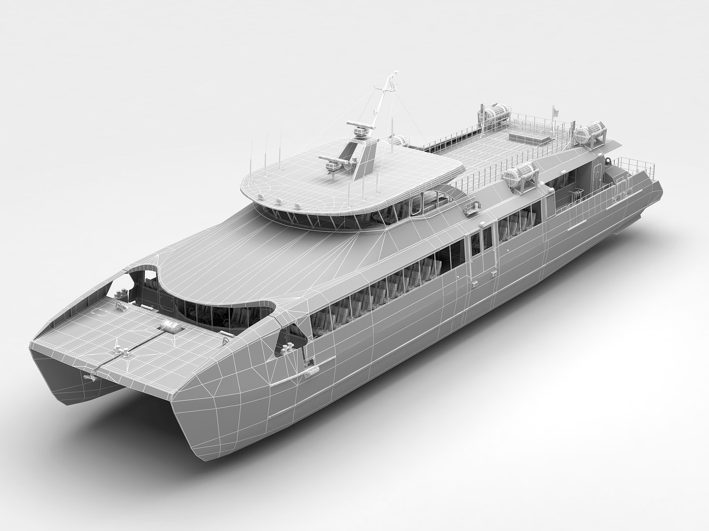 High speed taxi catamaran ferry 3D model - TurboSquid 2001654