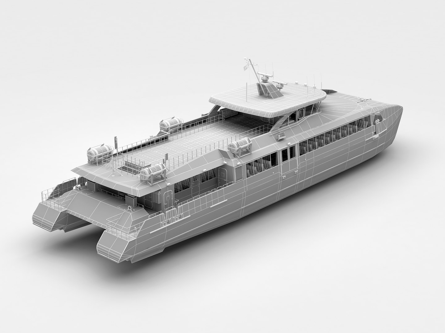 High speed taxi catamaran ferry 3D model - TurboSquid 2001654