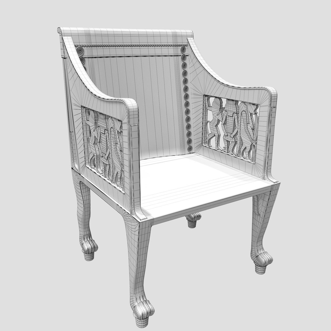 3D Egyptian Furniture - Yuya And Thuya Tomb Chair B - TurboSquid 2000359