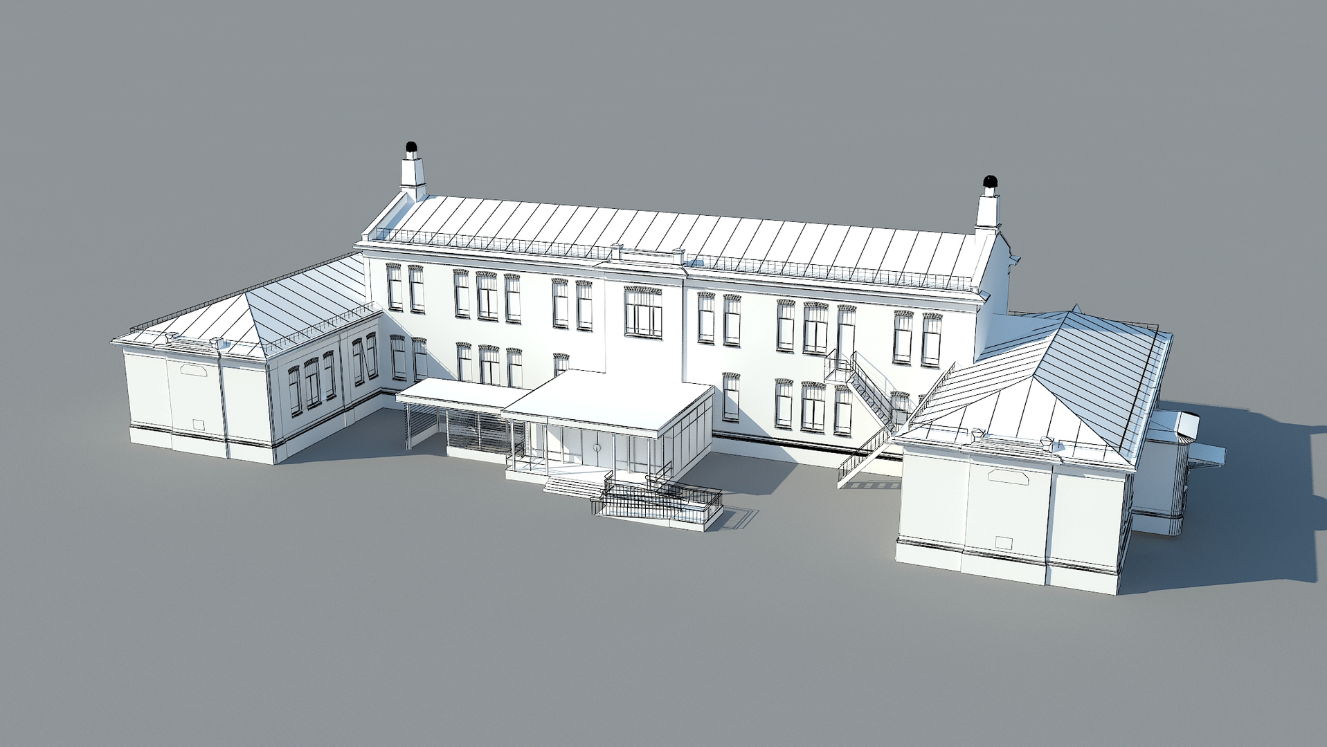 3D hospital building - TurboSquid 1602023