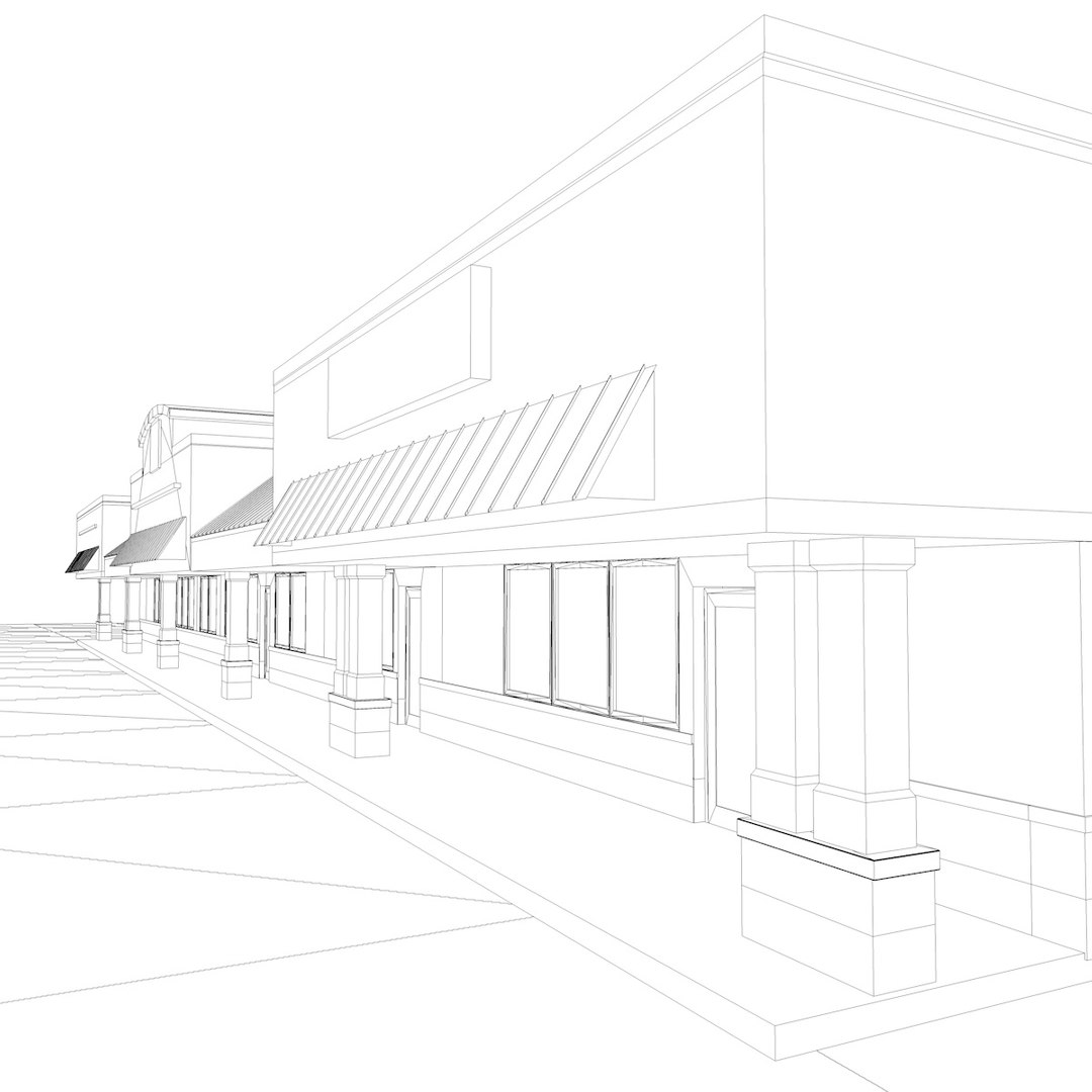 3D Strip Mall - TurboSquid 1264245