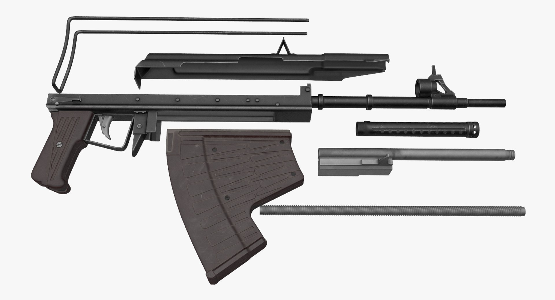 3d Model Aps Underwater Assault Rifle