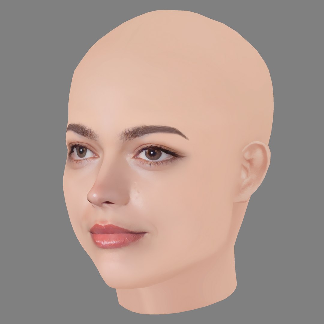 Emma Mackey Head - No Hair - Low Poly Head For Game 3D Model ...
