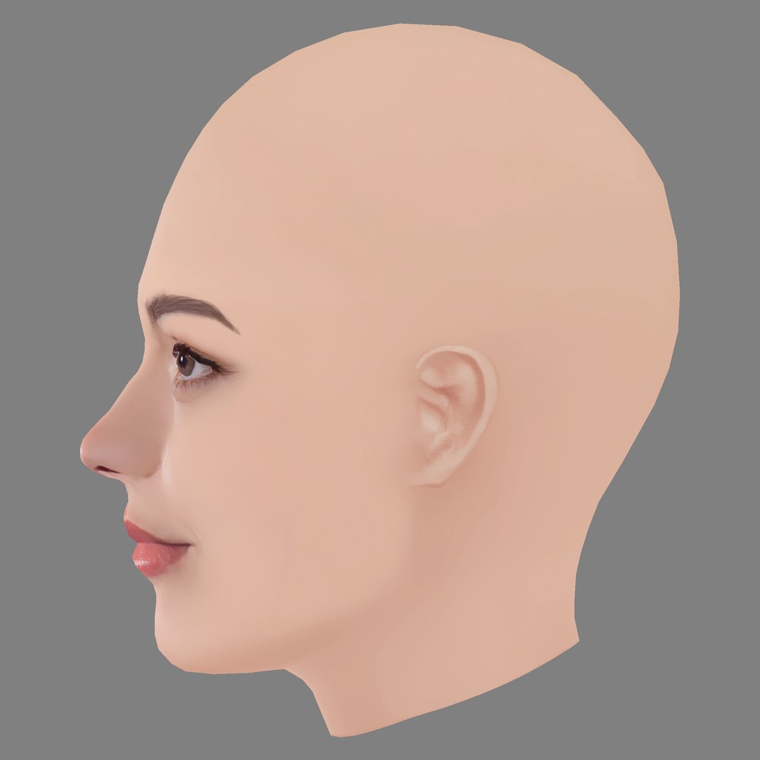 Emma Mackey Head - No Hair - Low Poly Head For Game 3D Model ...
