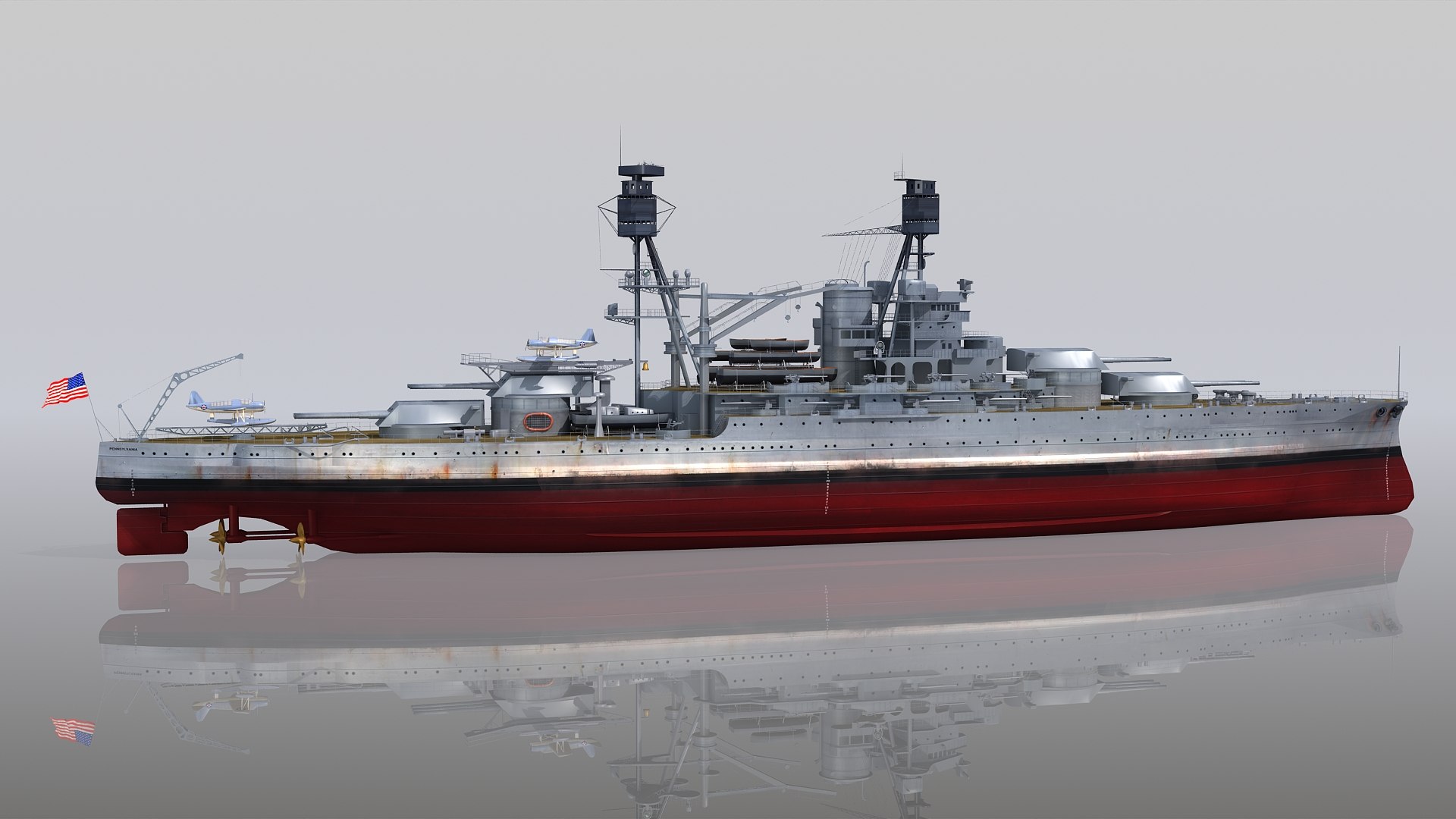 3D USS Pennsylvania BB-38 - TurboSquid 2083784