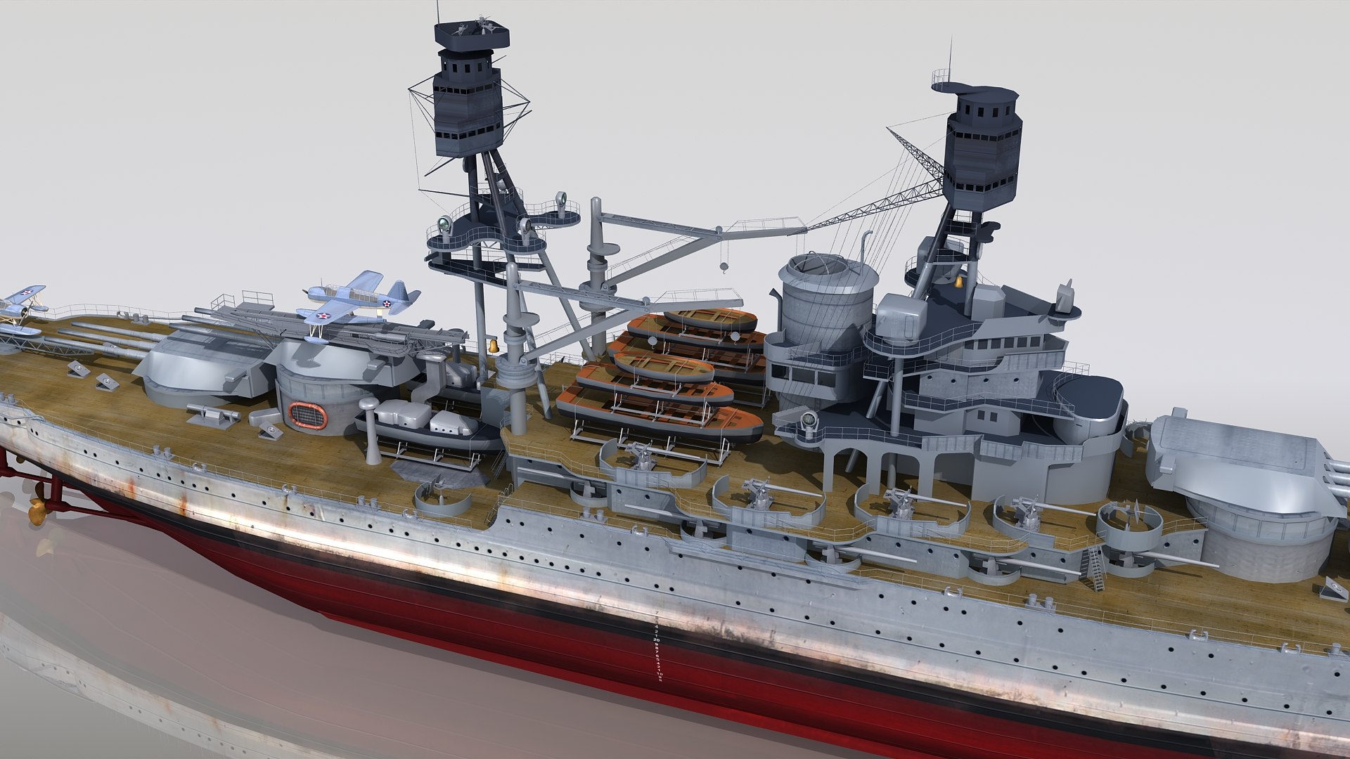 3D USS Pennsylvania BB-38 - TurboSquid 2083784