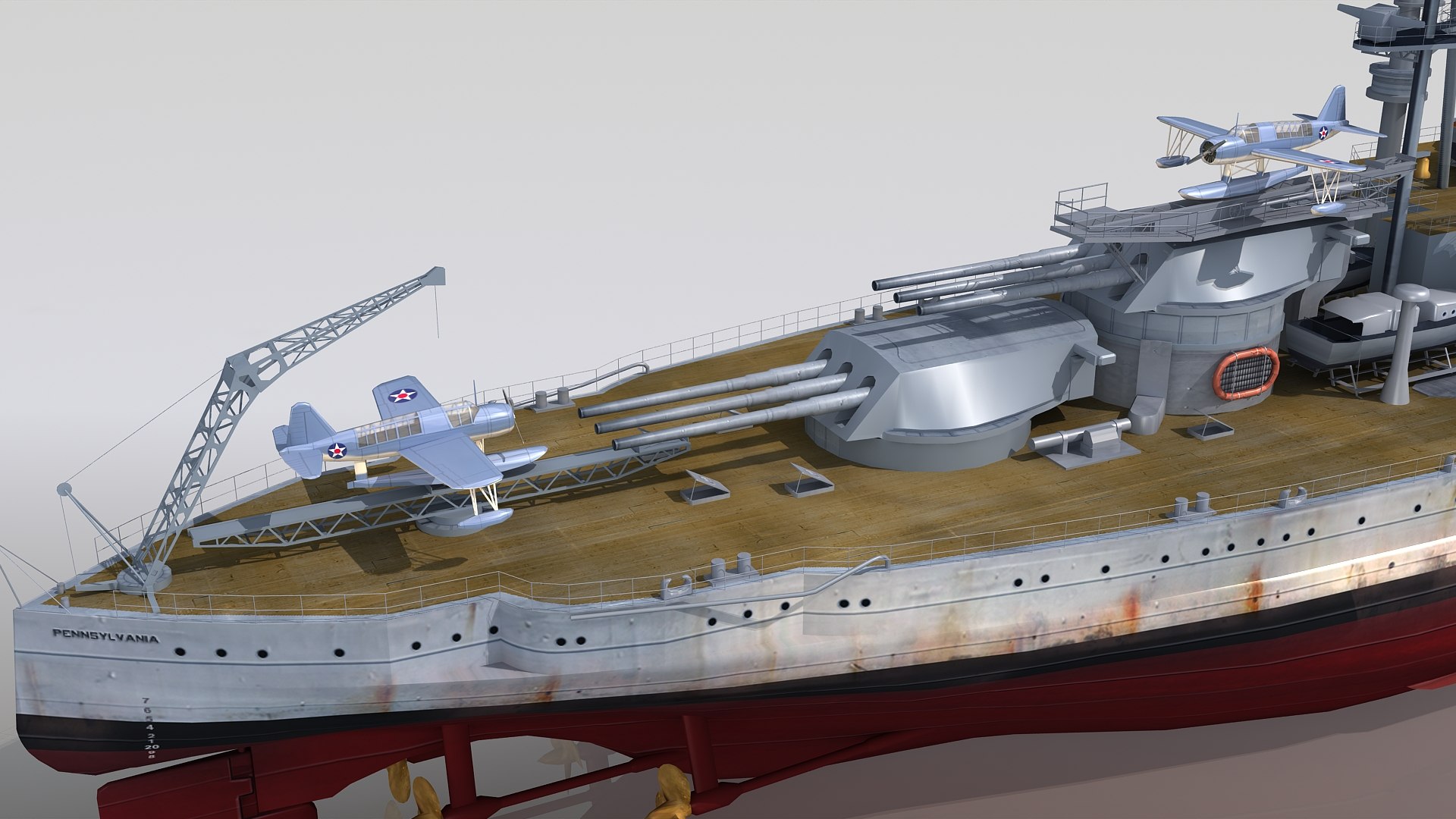 3D USS Pennsylvania BB-38 - TurboSquid 2083784