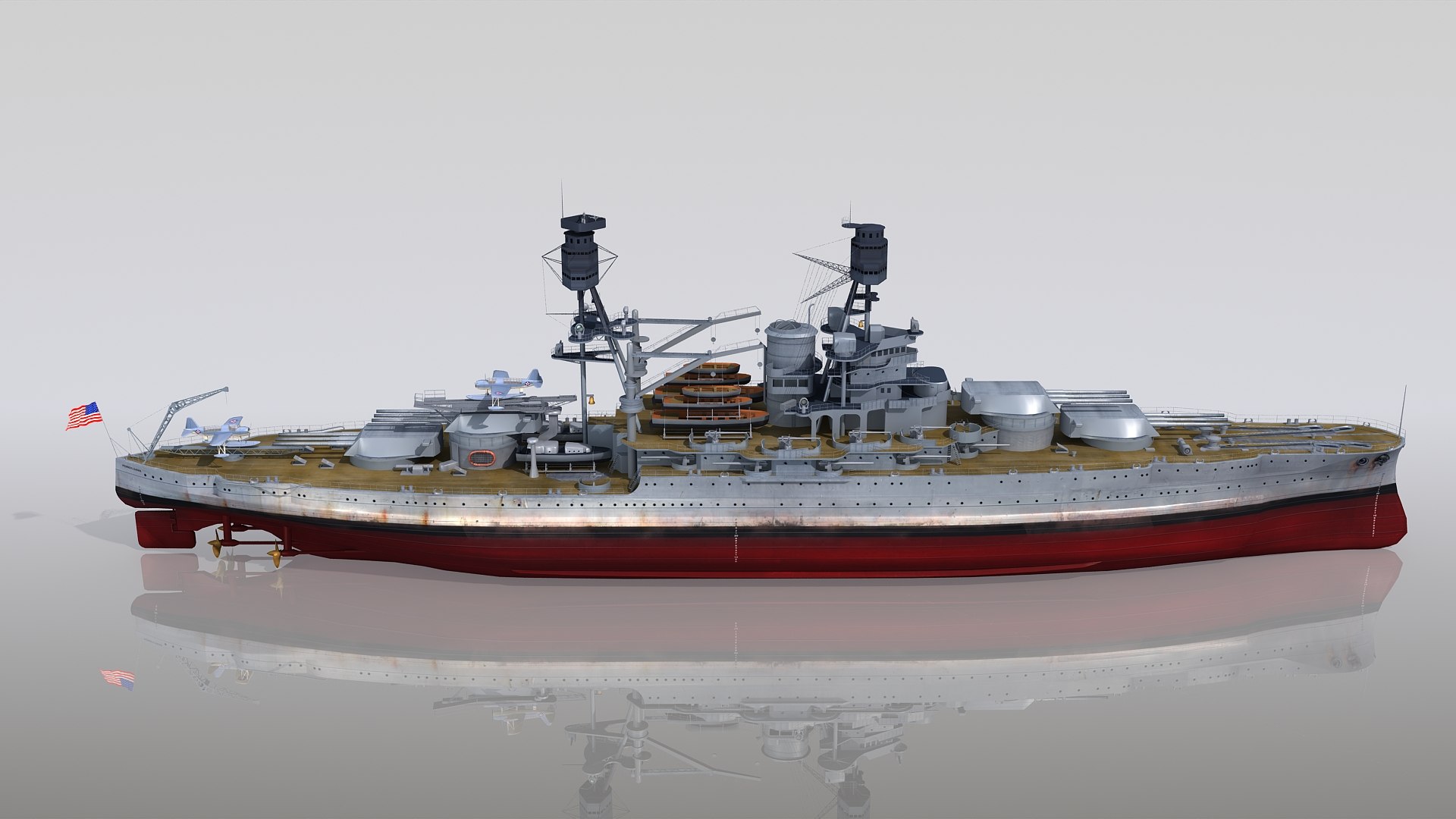 3D USS Pennsylvania BB-38 - TurboSquid 2083784