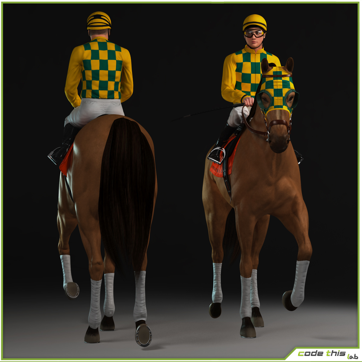 3d animations jockey