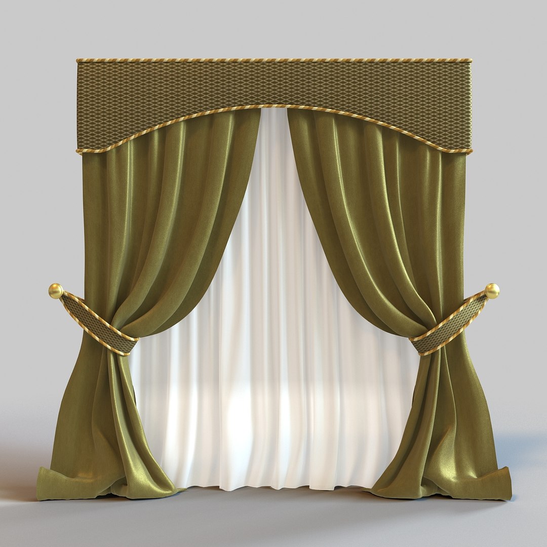 3d Curtain Modeled Fabric Model