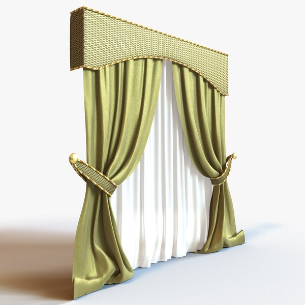 3d curtain modeled fabric model