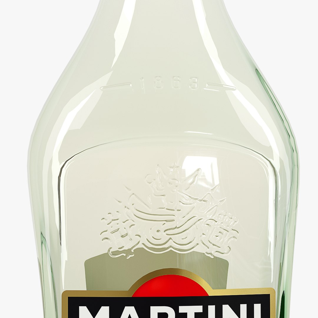 3d Martini Bottle Shaker Glasses Model